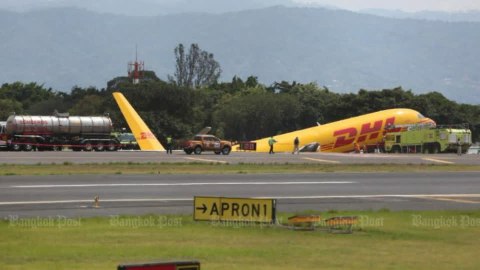 យន្តហោះដឹកទំនិញ Boeing 757-200 របស់ក្រុមហ៊ុនដឹកជញ្ជូនយក្ស DHL ...